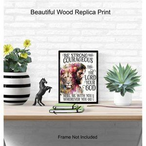 Wall Decor | Christian Art Wall Decor Be Strong And Courageous Wall Art ...